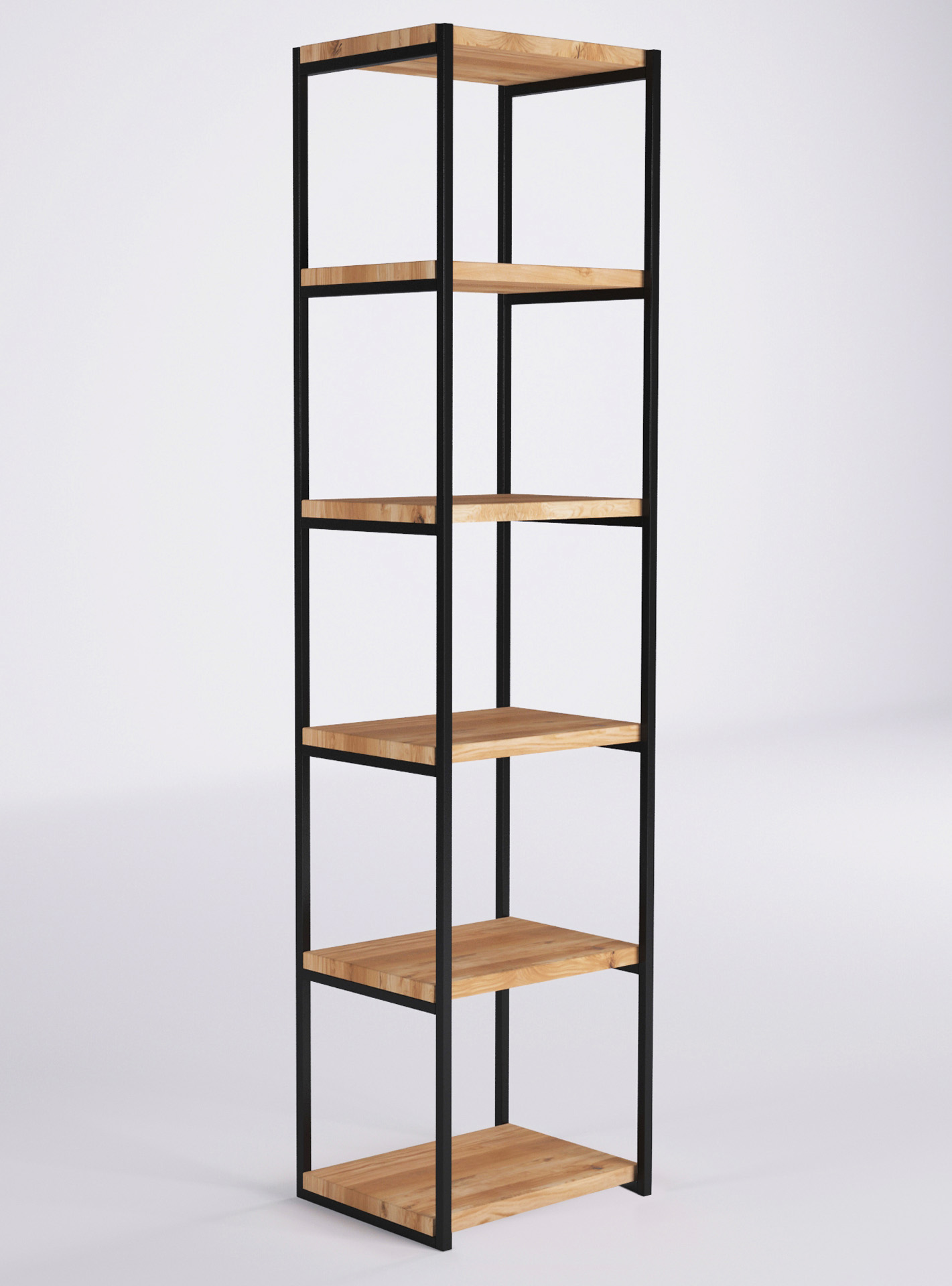 Loft Regal aus Eiche 2m | 50cm | 6p - Woodica