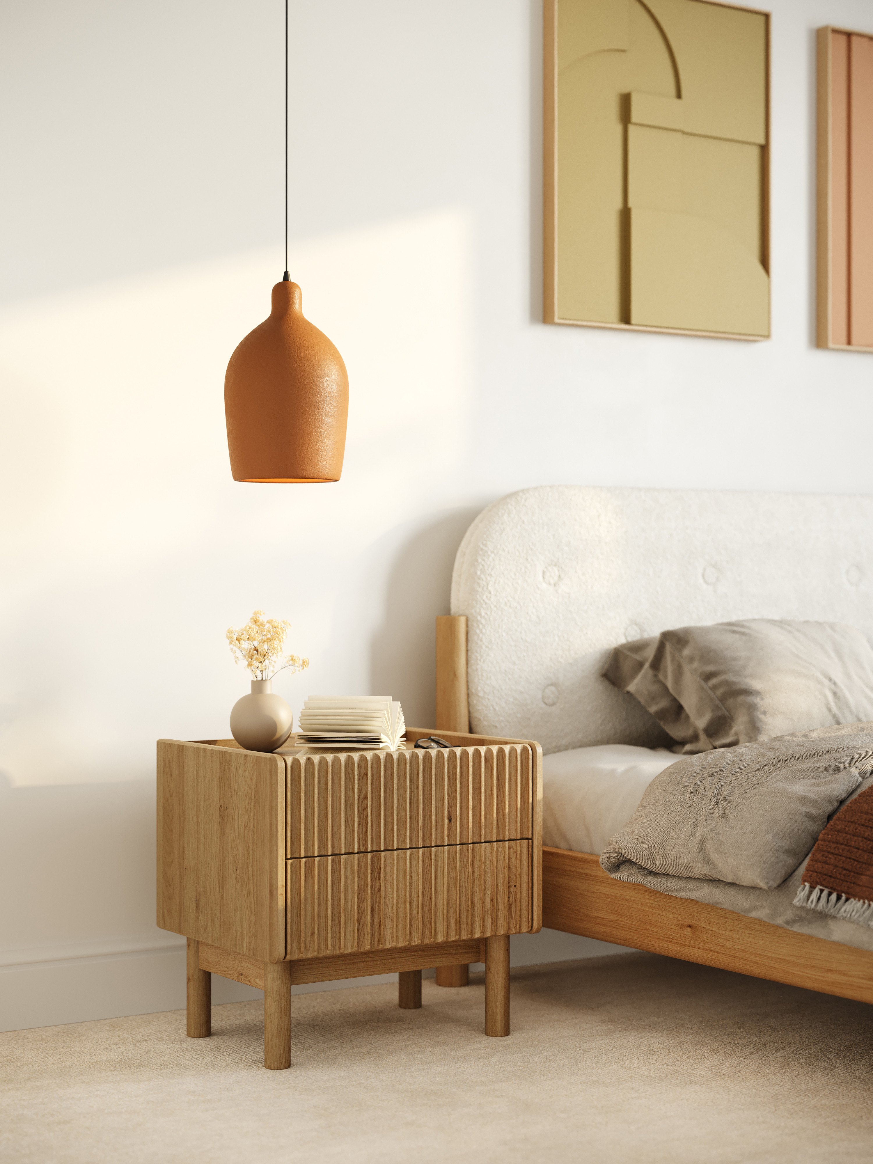 Nachttisch aus Eiche Japandi 02 - Woodica