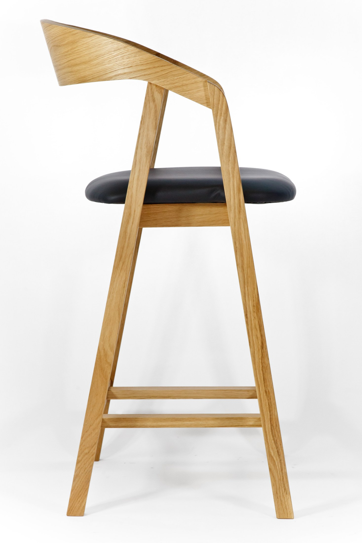 Gepolsterter Barstuhl aus Eiche NK-50mc Hocker - Woodica