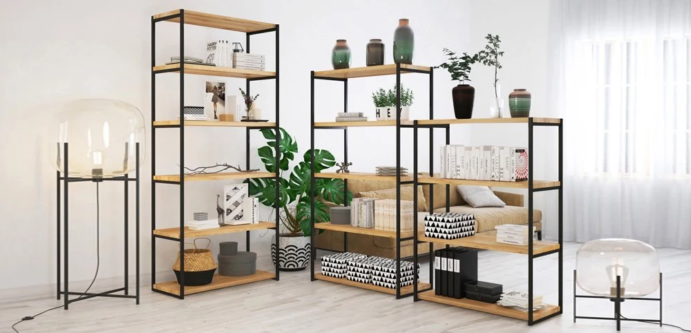 Loft und Metallregale aus Eiche - Woodica